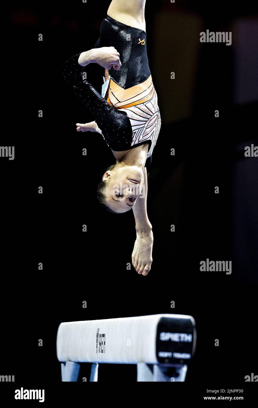 MUNCHEN - Naomi Visser in action during the gymnastics team final (f ...