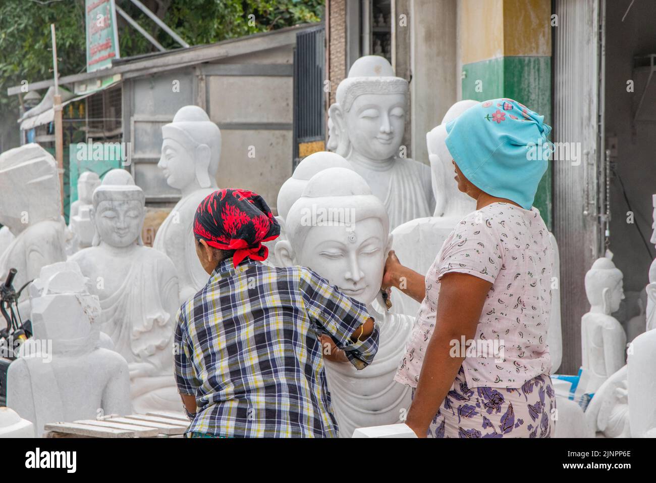 Stonemason working in Mandalay Myanmar Burma Southeast Asia Stock Photo ...