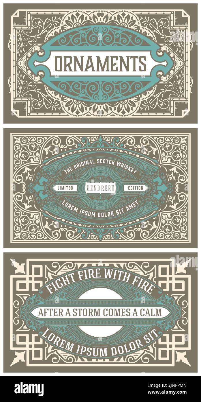 Set of 3 vintage labels for packing Stock Vector Image & Art - Alamy