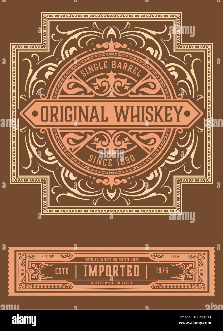 Whiskey label with old frames Stock Vector Image & Art - Alamy