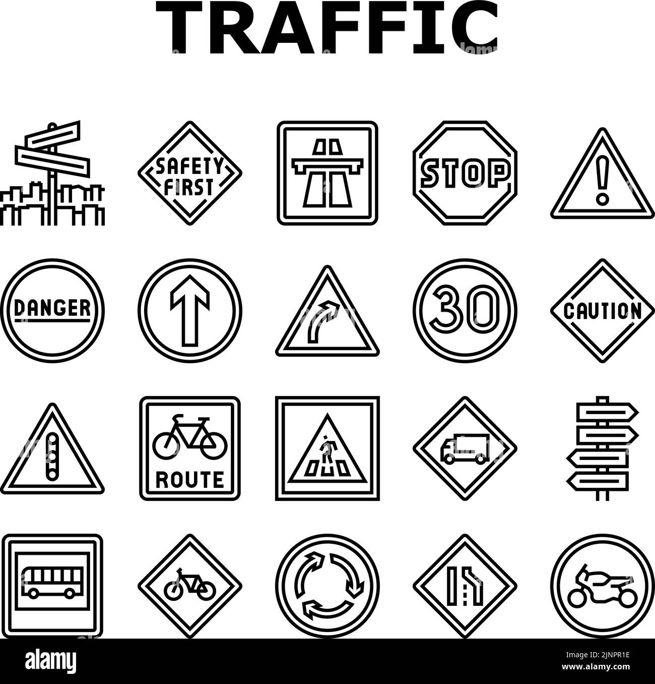 Traffic Sign Road Information Icons Set Vector Stock Vector Image & Art ...