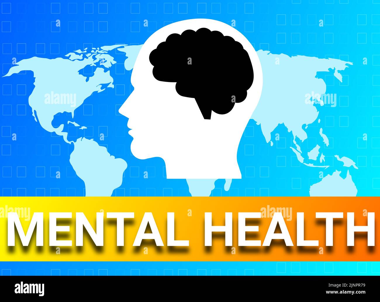 mental health care illustration image on gradient colour background ...