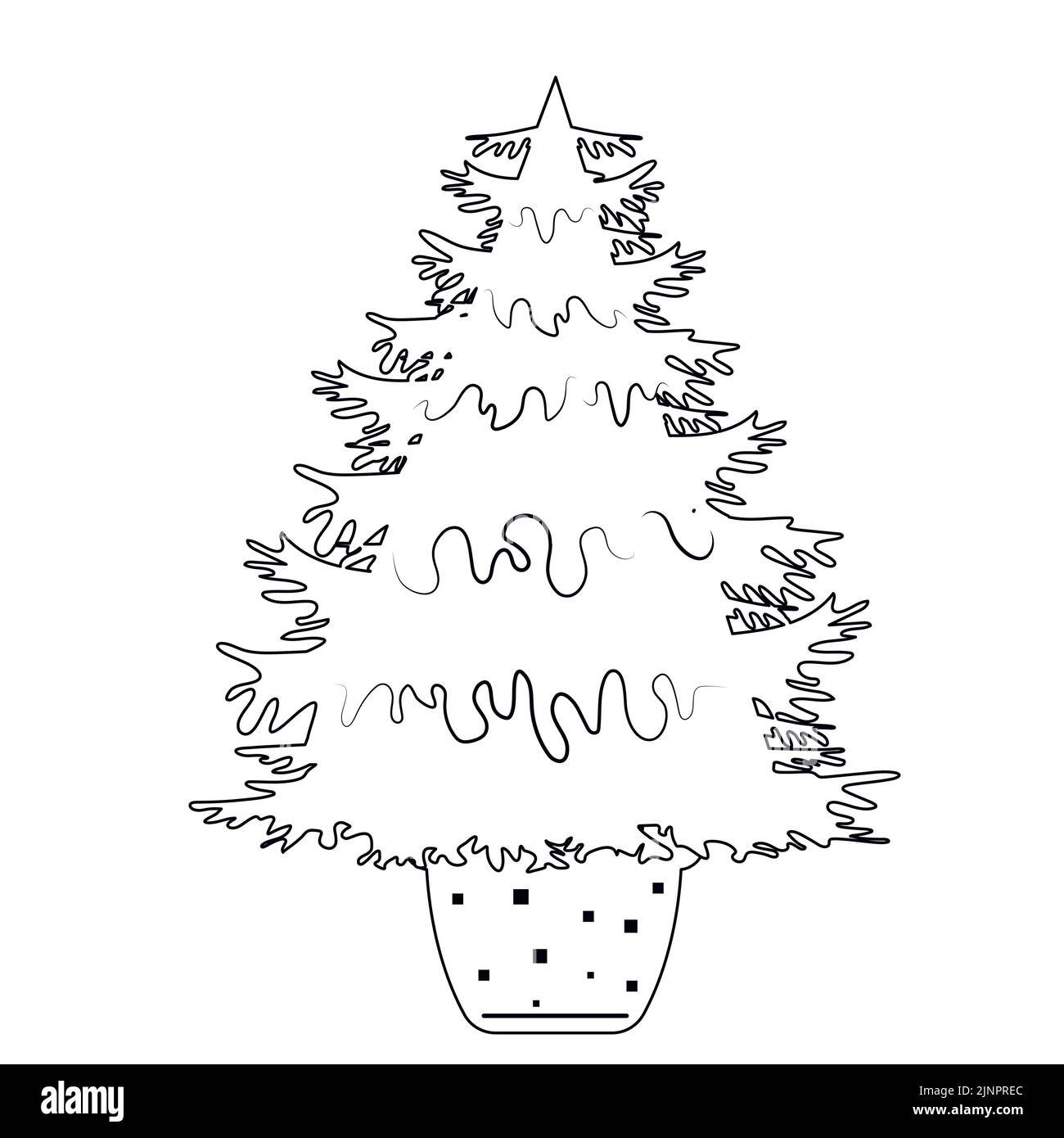 Black and white line christmas tree Stock Vector Image & Art - Alamy