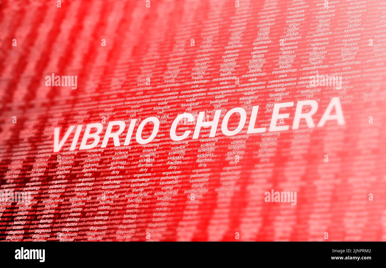 vibrio Cholera red bright word on health care related words. vibrio ...