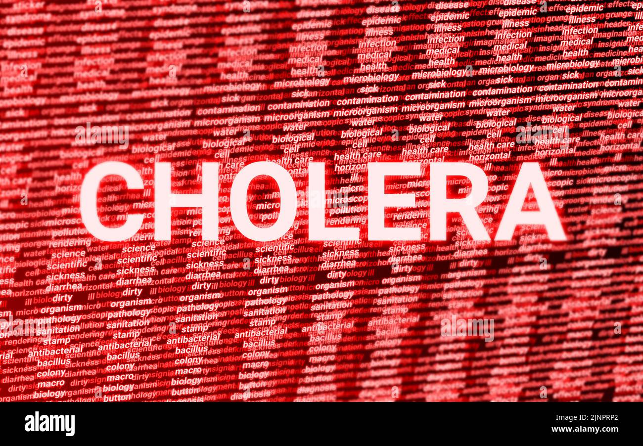 Cholera red bright word on health care related words. new advanced ...