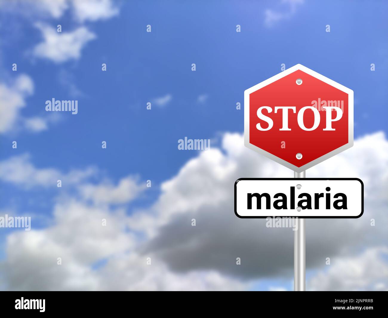 Stop malaria sigh board on blur sky background. malaria disease ...