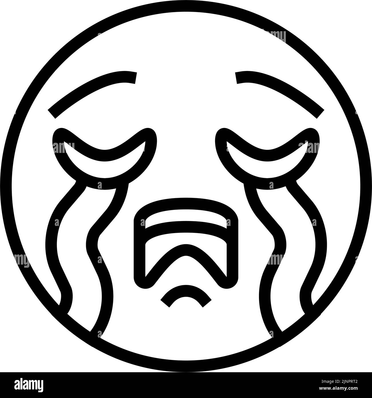 cry emoji line icon vector illustration Stock Vector Image & Art - Alamy