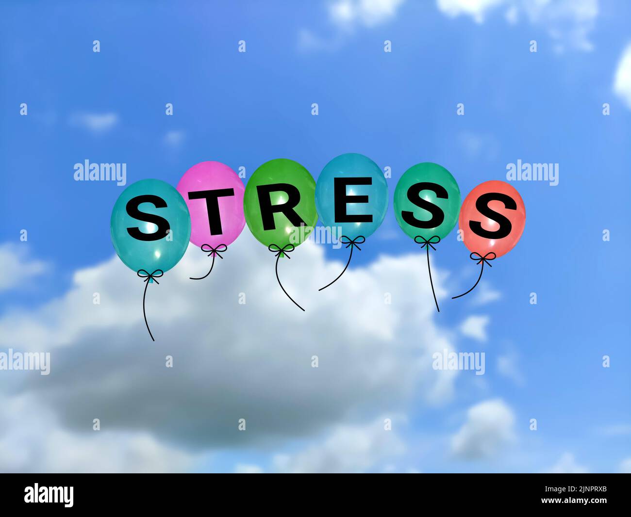 stress Bloons free in blur sky background image. concept for mental ...