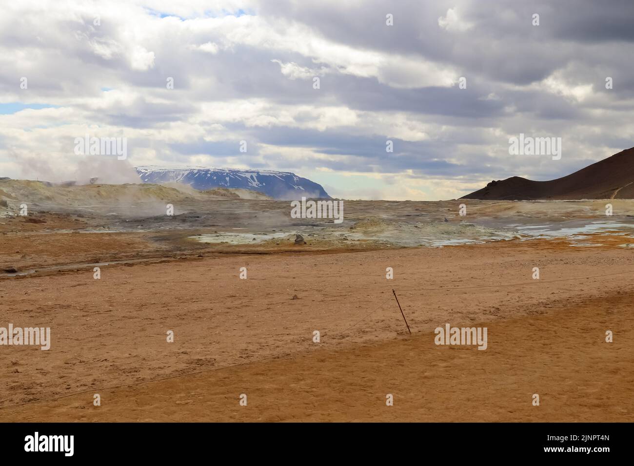 Steaming hot springs on the volcanic sulphur fields of Iceland Stock ...