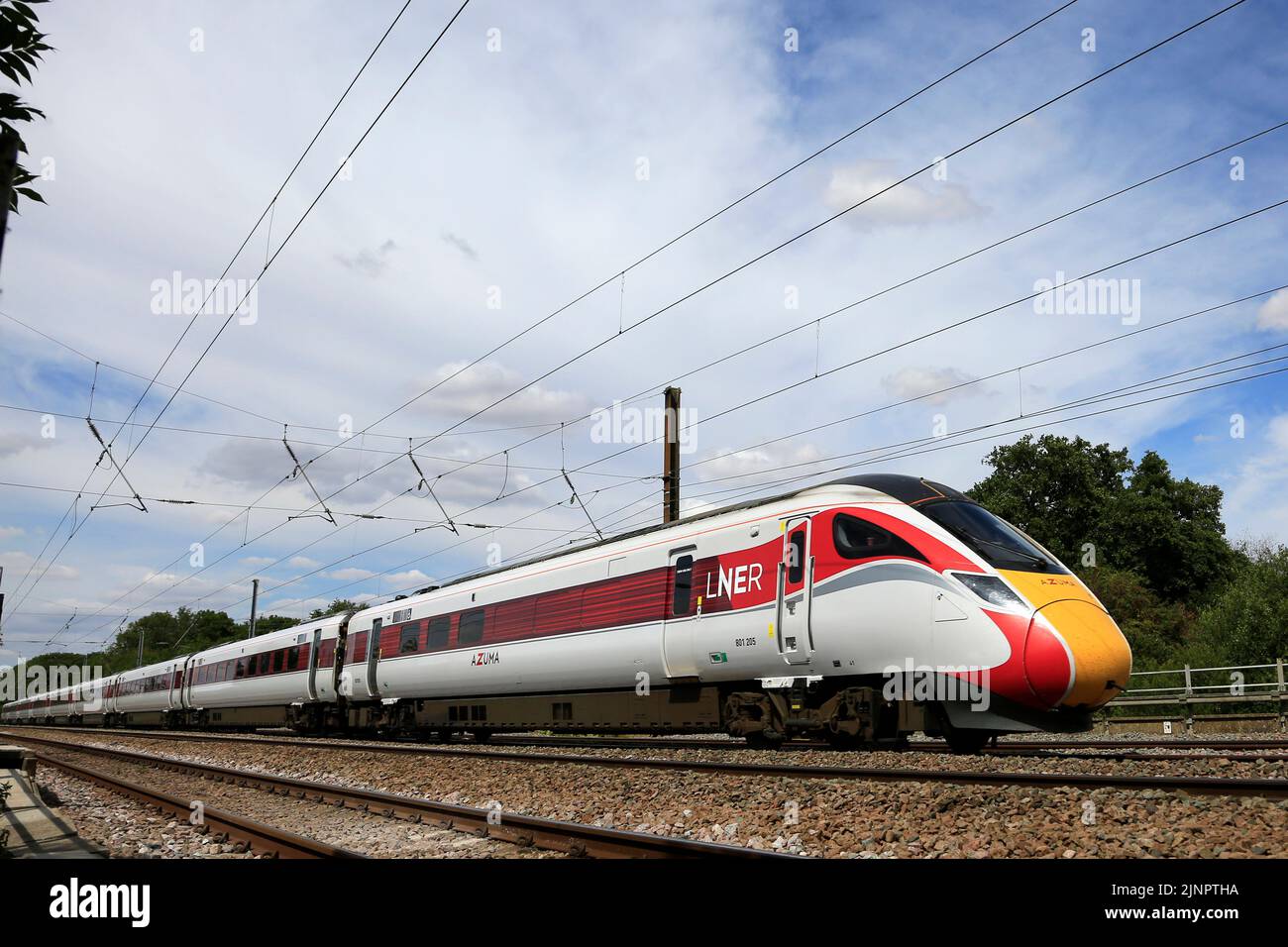 LNER Azuma train, Class 800, East Coast Main Line Railway, Grantham ...