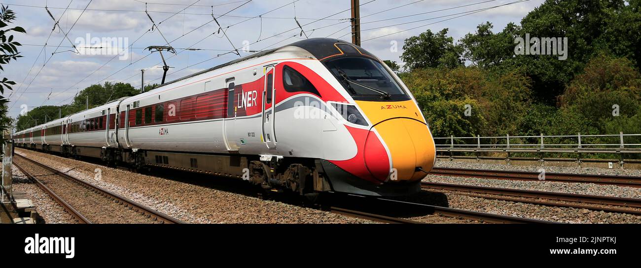 LNER Azuma train, Class 800, East Coast Main Line Railway, Grantham ...