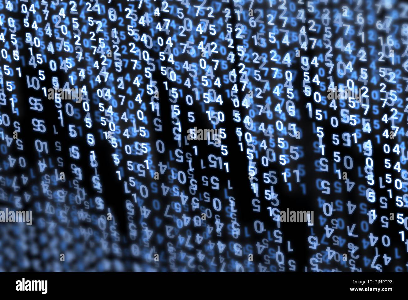 3d digital number background illustration with bright light. concept for digital, technology and ...