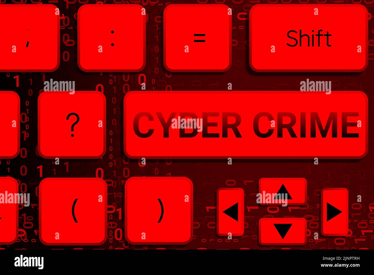cyber crime button on key board and code numbers. concept for online ...