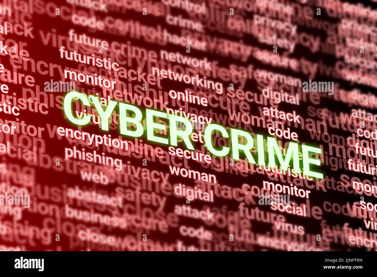 3D cyber crime word on technology related words. online, digital ...