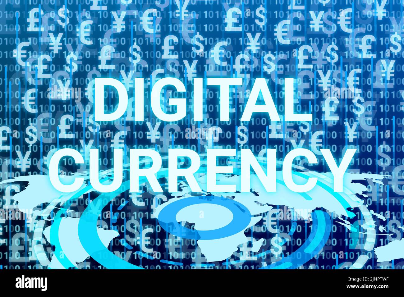 world wide currency digital background with world map. concept for ...