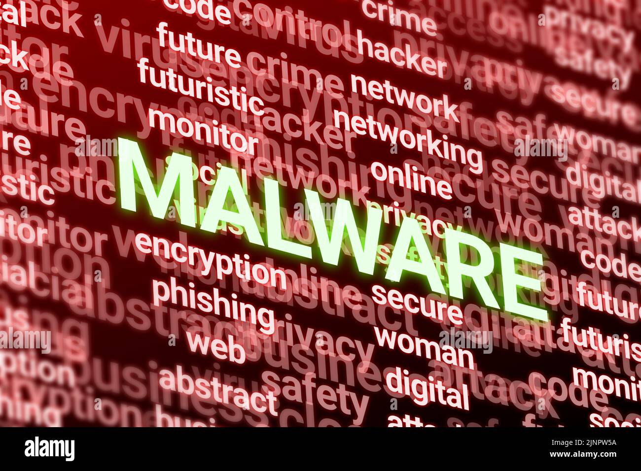 3D malware word on technology related words. online, digital ...