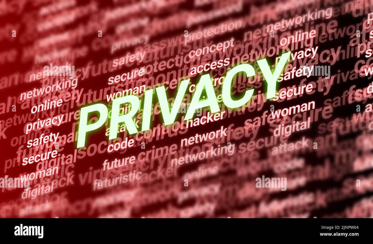 3D privacyword on technology related words. online, digital, technology ...