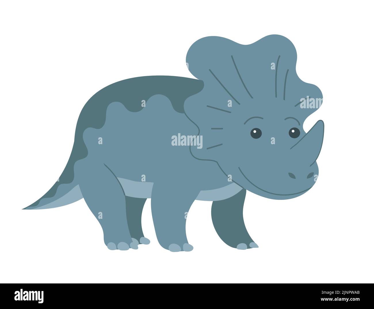 Small triceratops dinosaur with a horn. Herbivore cute ceratops. Dino ...