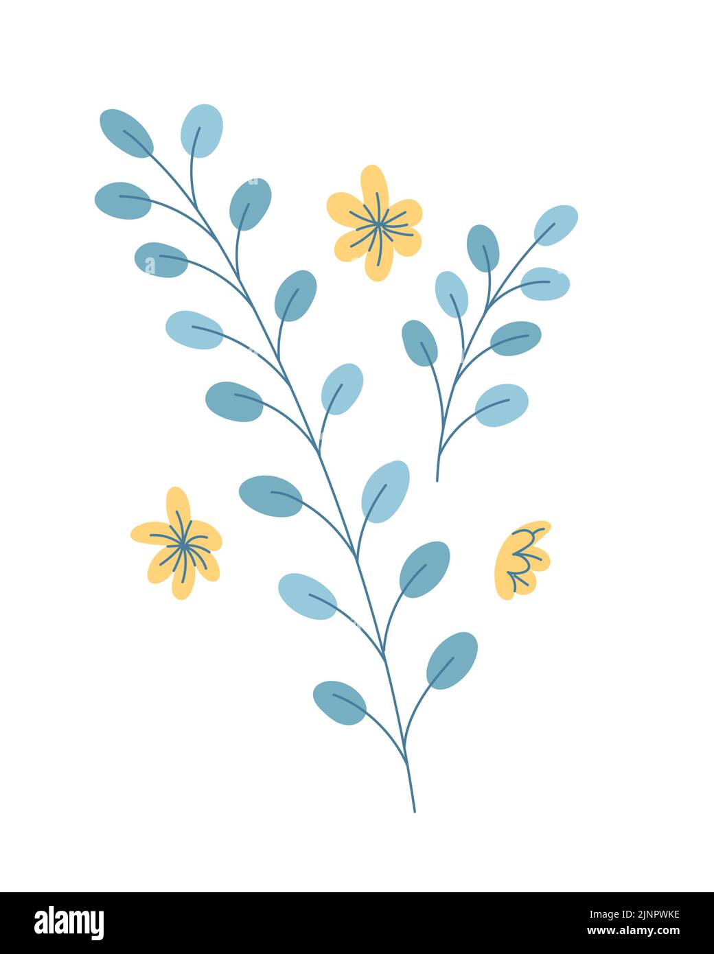 Flower with blooming bud vector Stock Vector Image & Art - Alamy