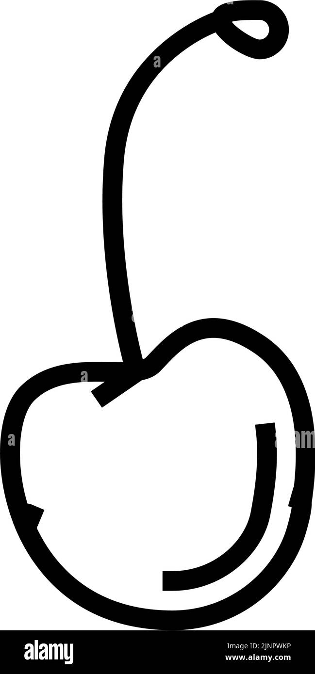 cherry fruit line icon vector illustration Stock Vector Image & Art - Alamy