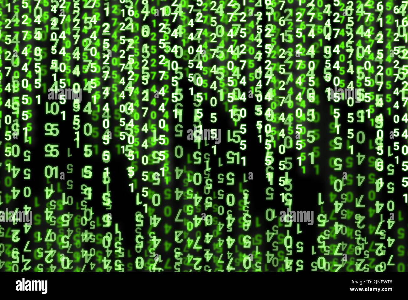 3d digital number background illustration with bright light. concept ...