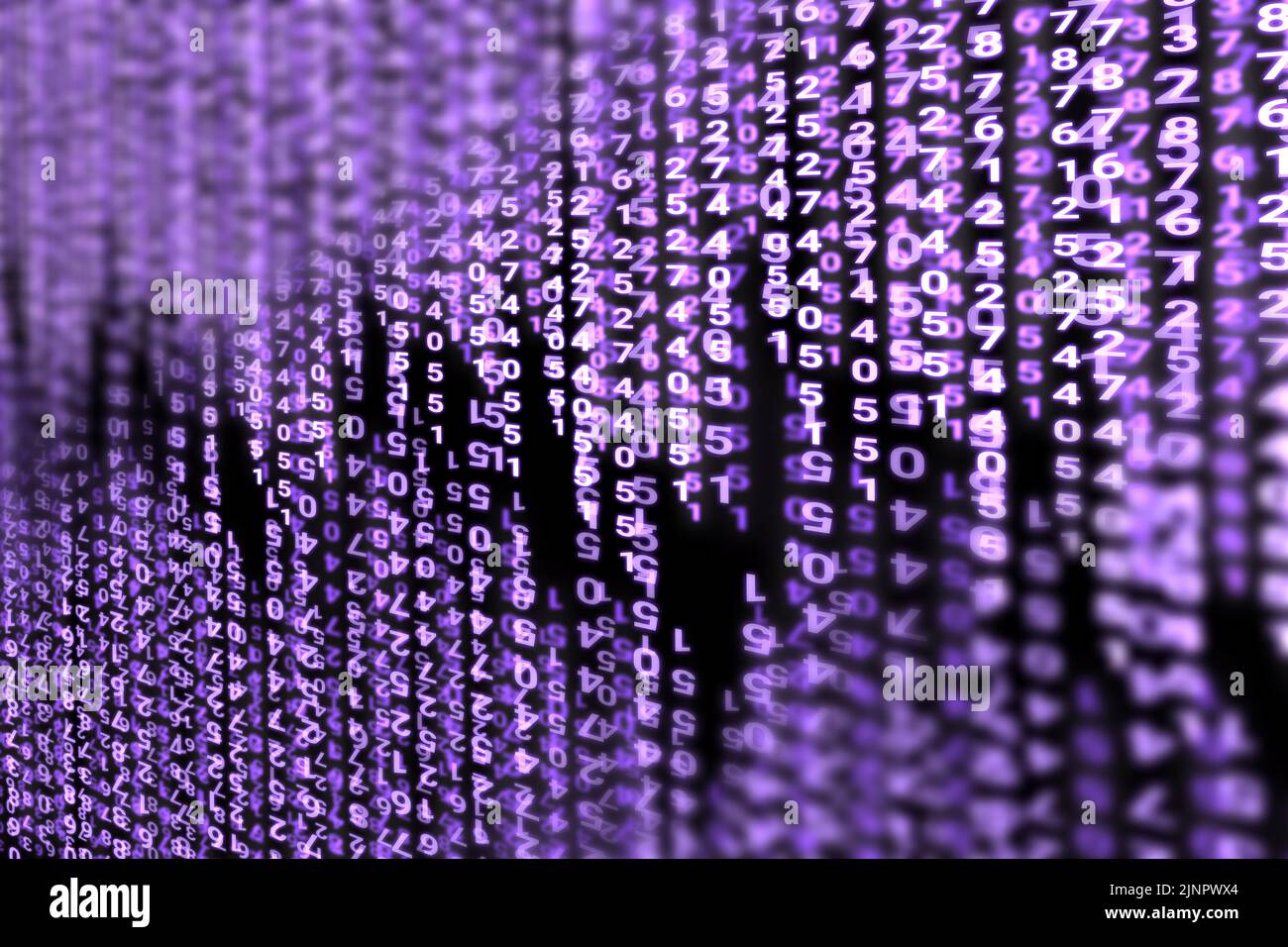 3d digital number background illustration with bright light. concept ...