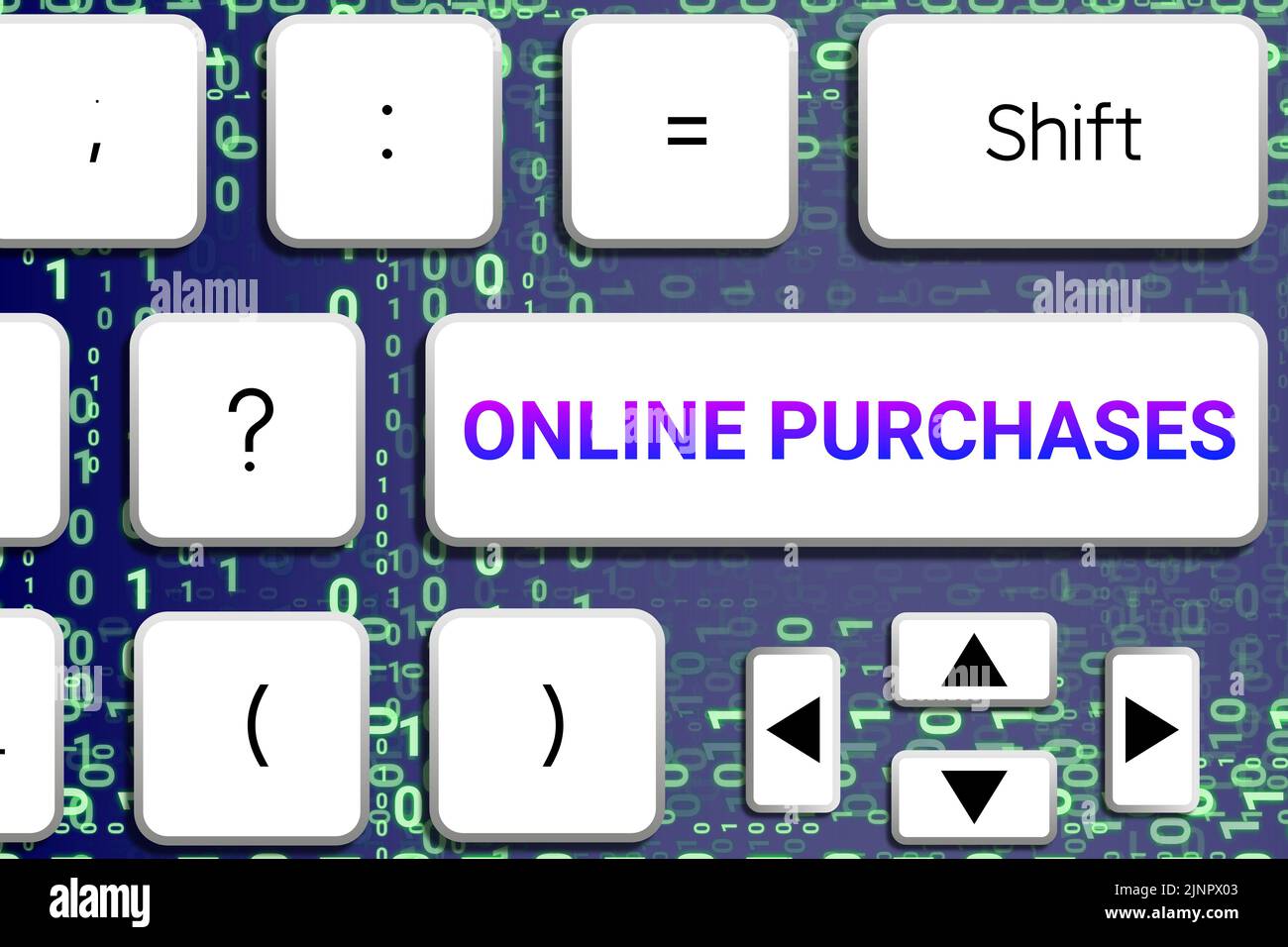 online purchases button on key board and code numbers. concept for ...