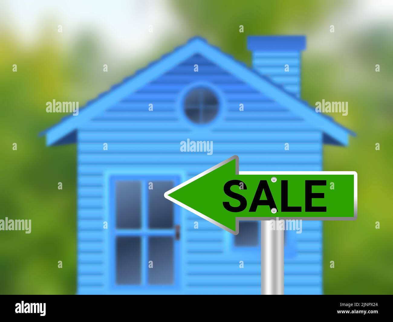sale sigh board in blur home background. concept for home loans, buy ...