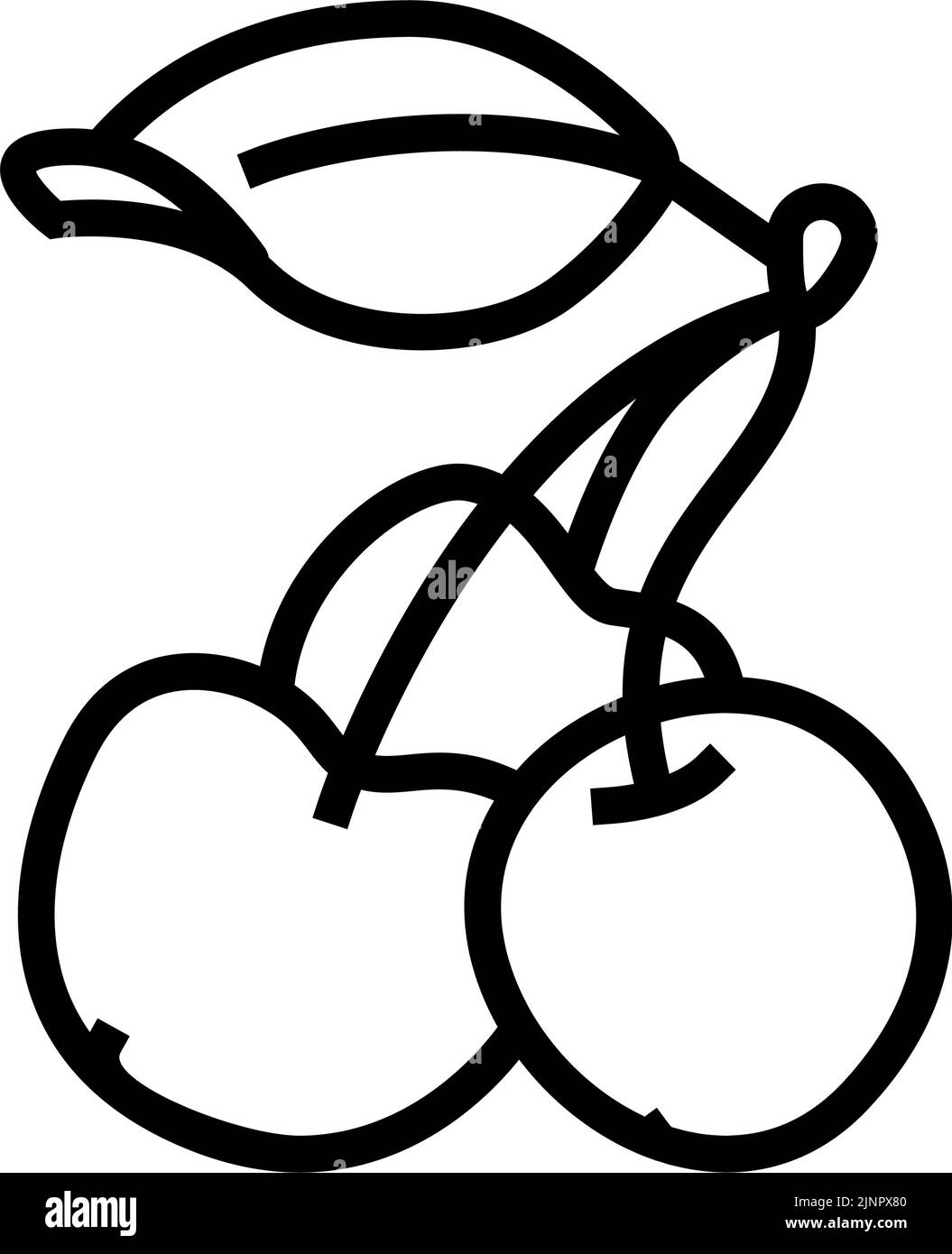 three cherries line icon vector illustration Stock Vector Image & Art ...