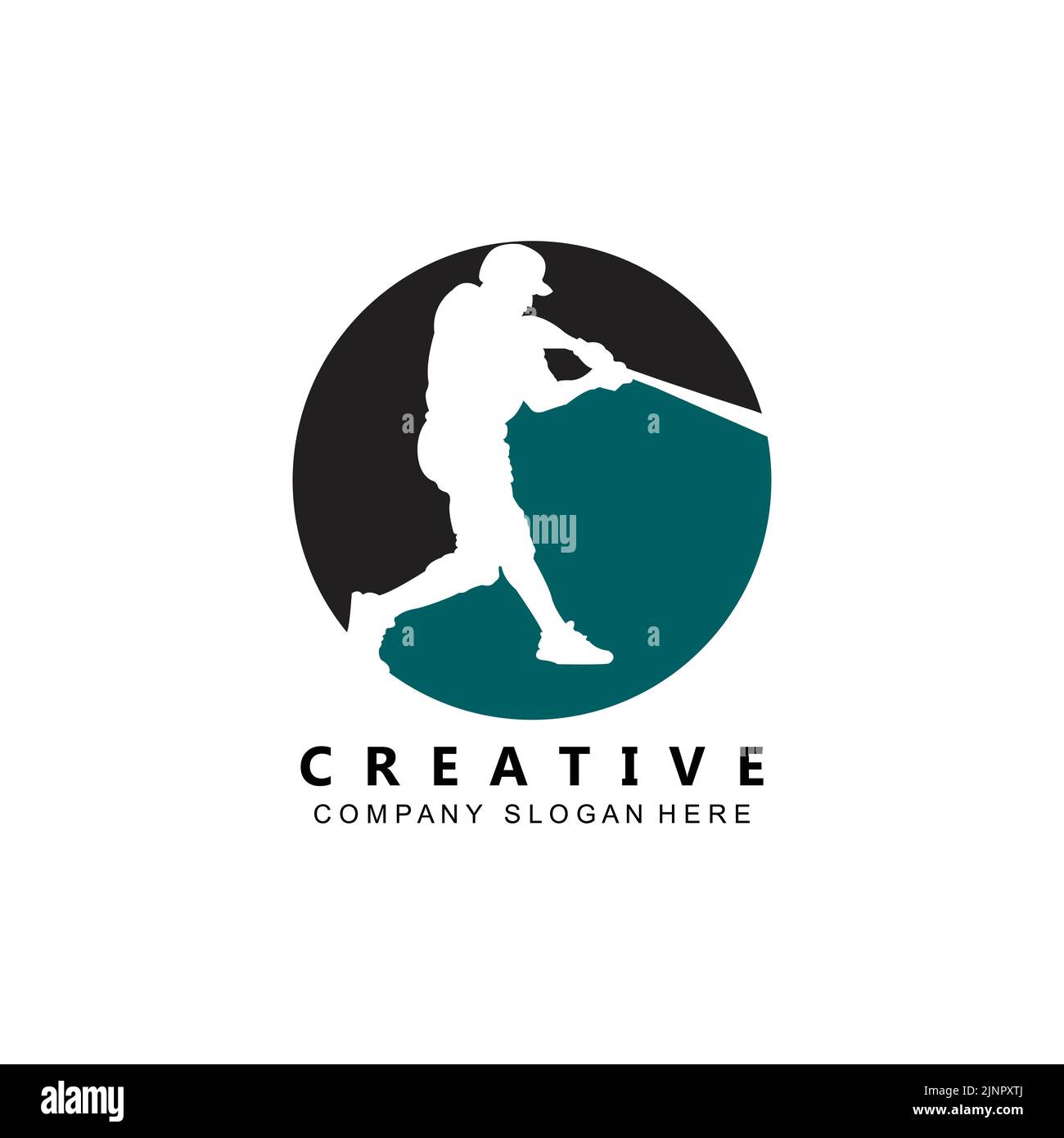 Softball player hitting Stock Vector Images - Alamy