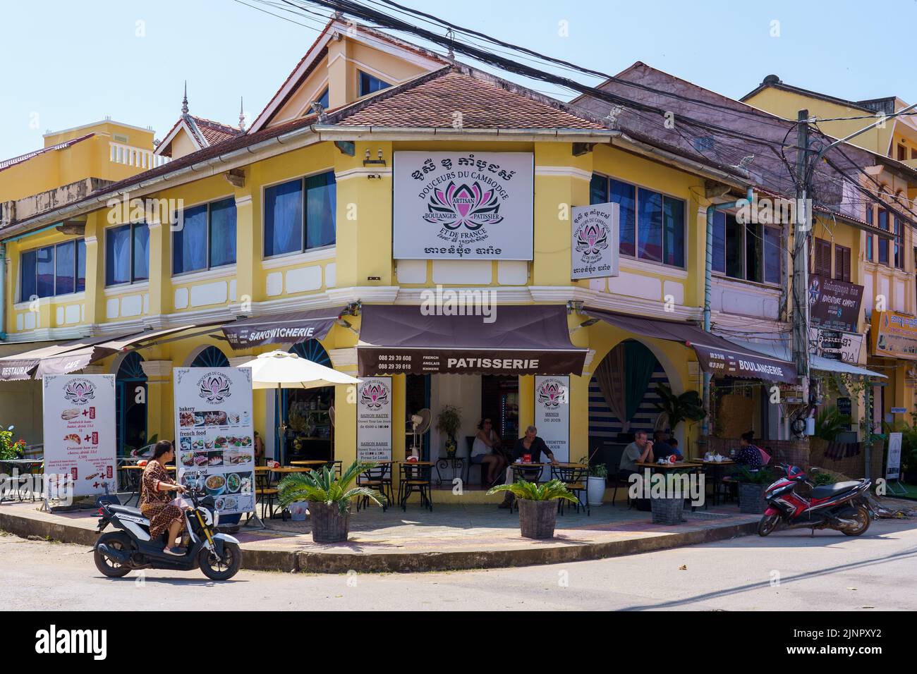 Kampot. Cambodia. Kampot Province. Colonial district. Old French style ...