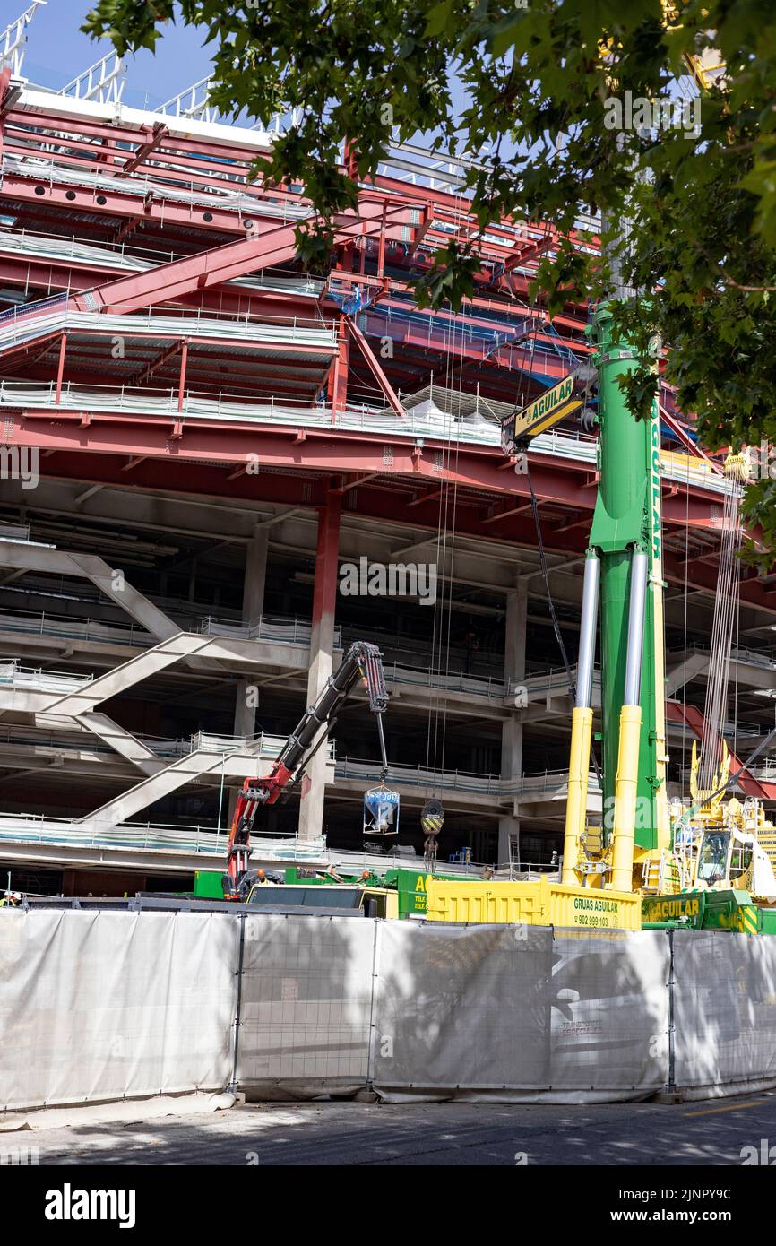 Santiago Bernabeu. Exterior of the Santiago Bernabéu stadium in full ...