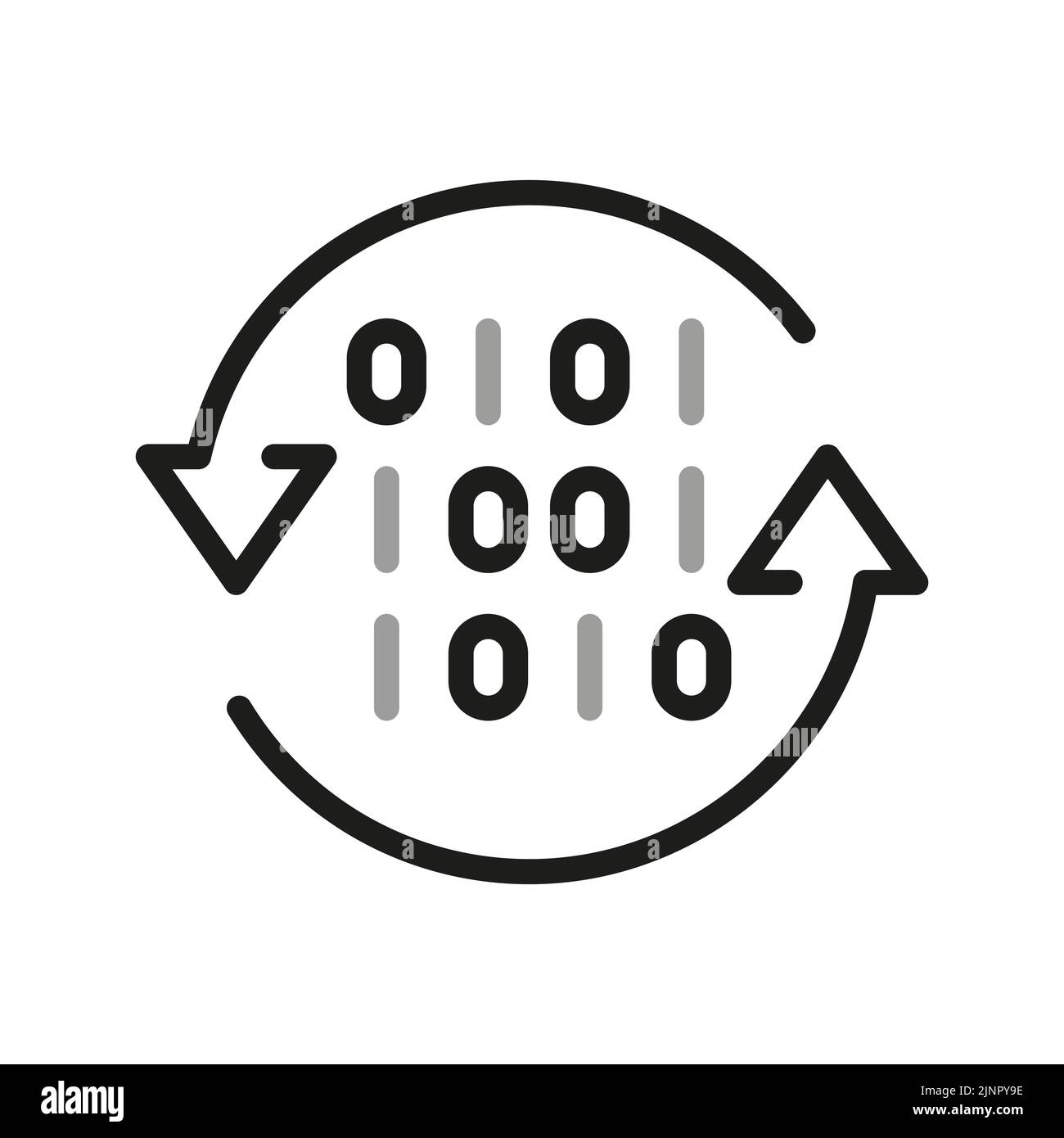 Big Data Analysis Thin Line Icon Data Processing Outline Pictograms