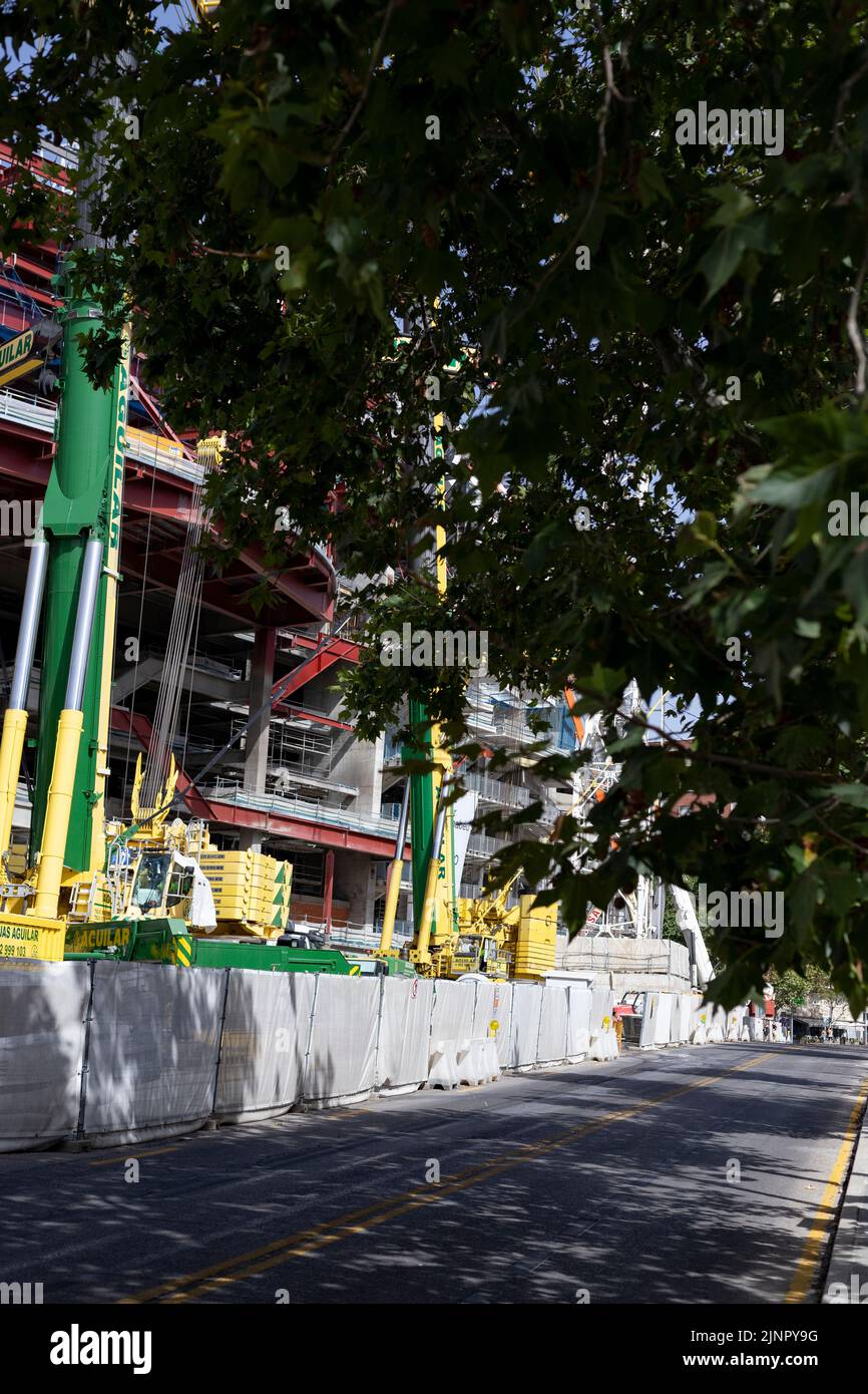 Santiago Bernabeu. Exterior of the Santiago Bernabéu stadium in full ...