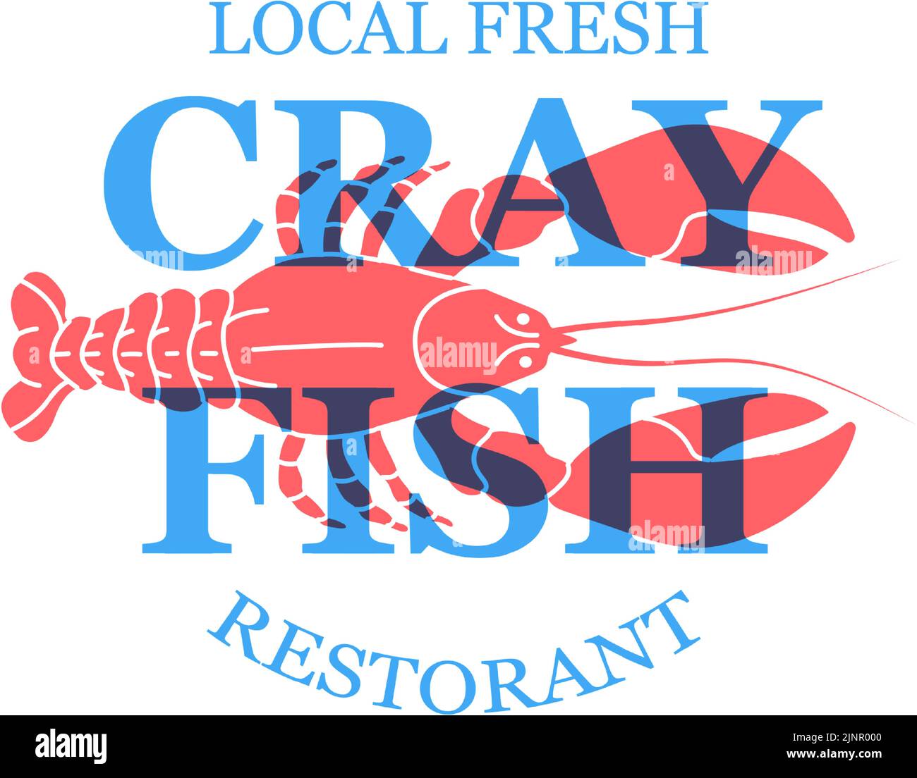 Crayfish vintage emblem template. Local fresh crayfish restaurant ...