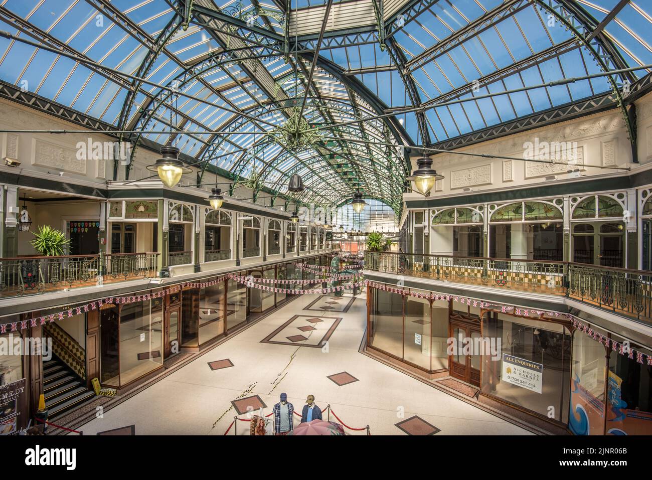 Inside the Wayfarers Arcade in Southport, Lancashire.This is a ...