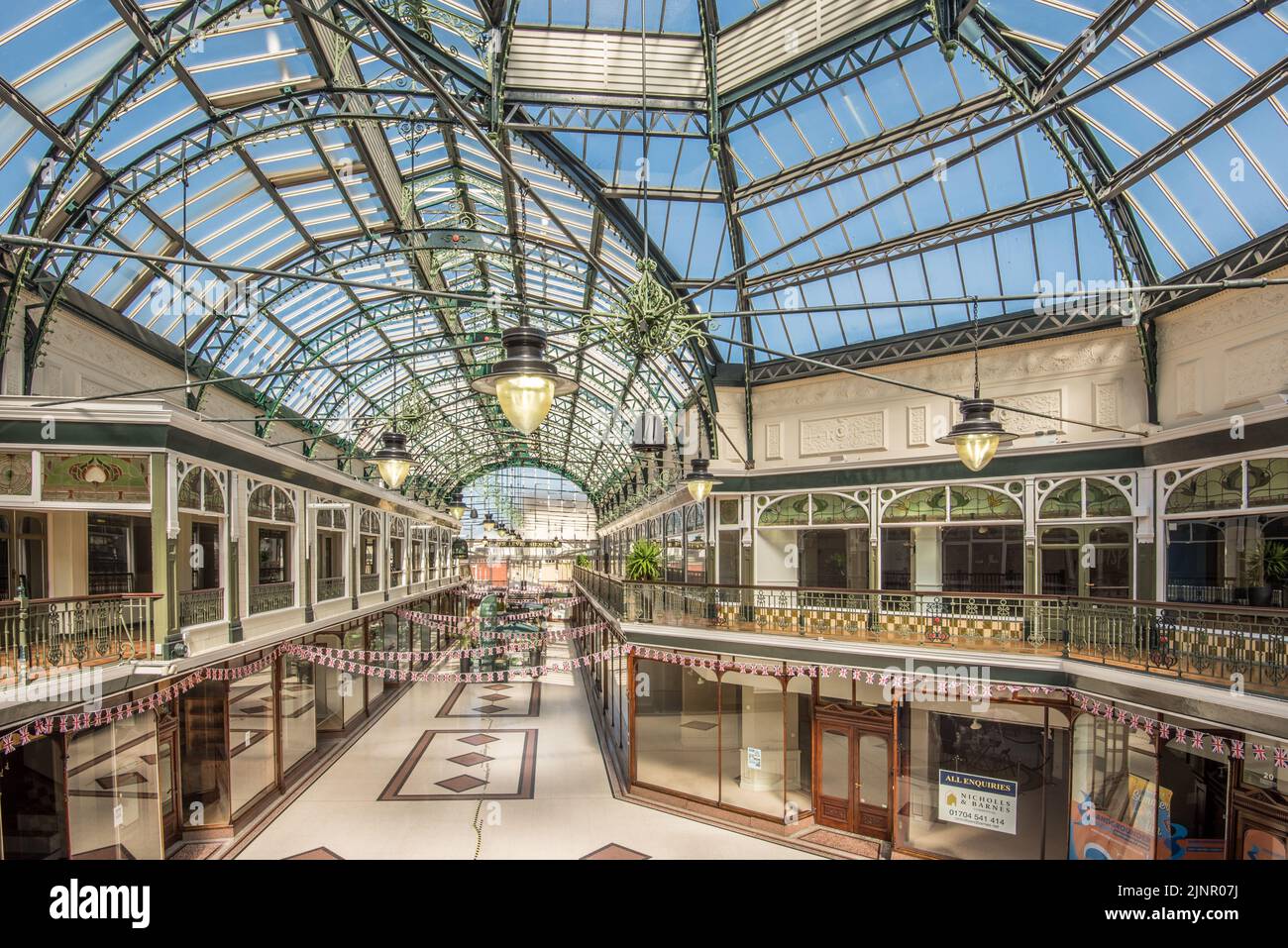 Inside the Wayfarers Arcade in Southport, Lancashire.This is a ...