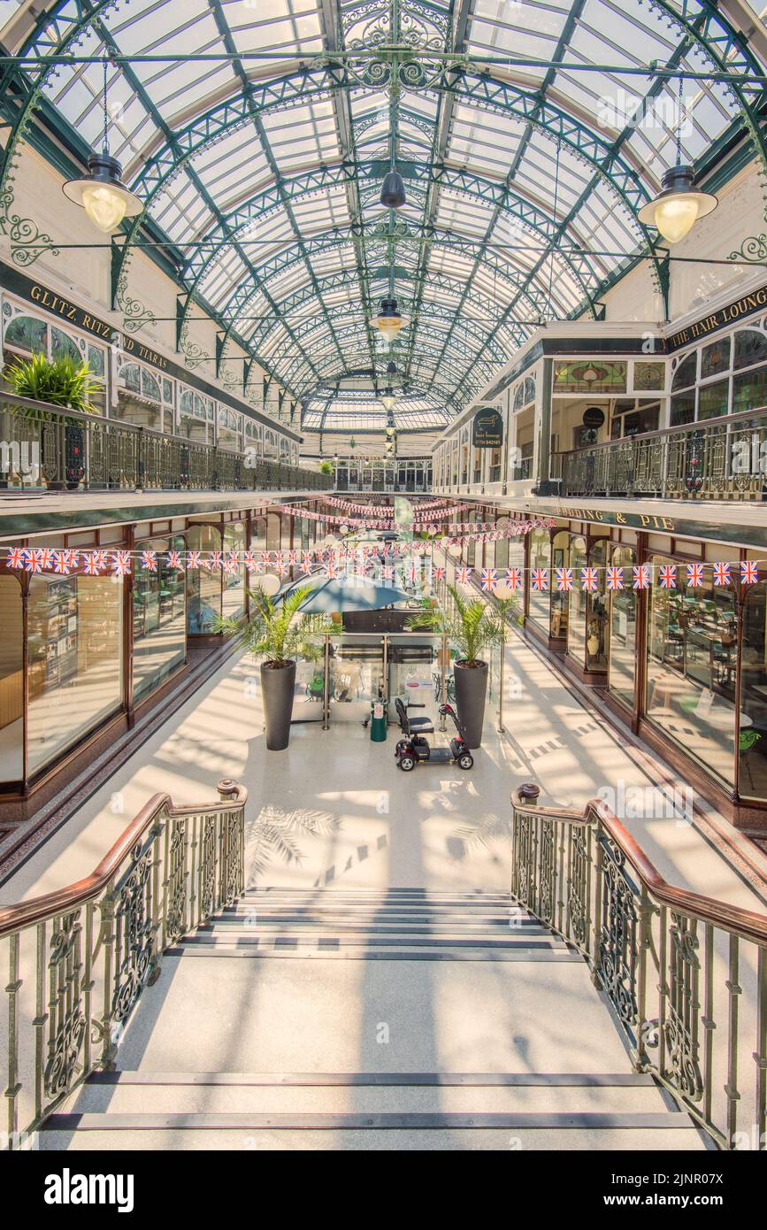 Inside the Wayfarers Arcade in Southport, Lancashire.This is a ...