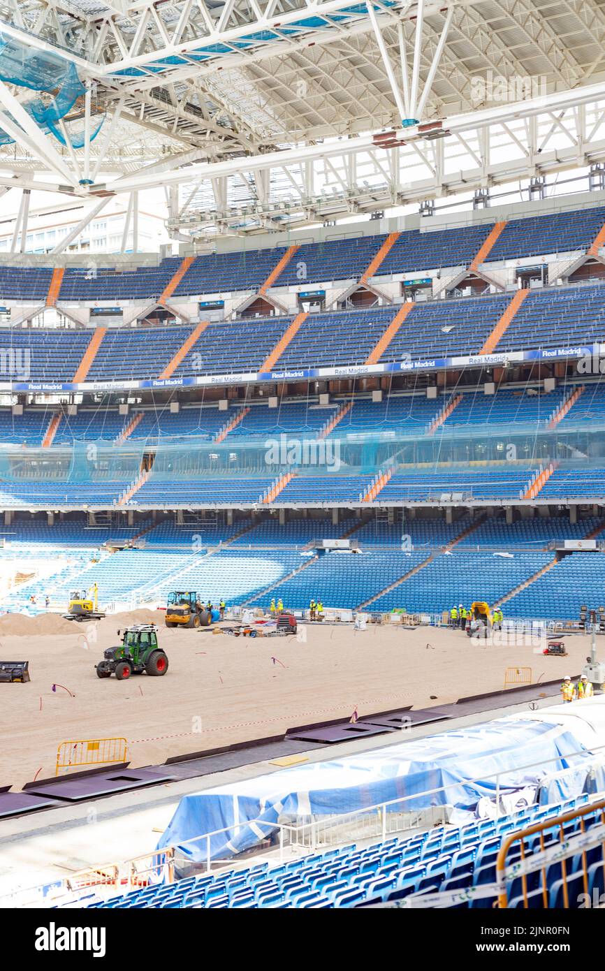 Santiago Bernabeu. Interior of the Santiago Bernabéu stadium in full ...