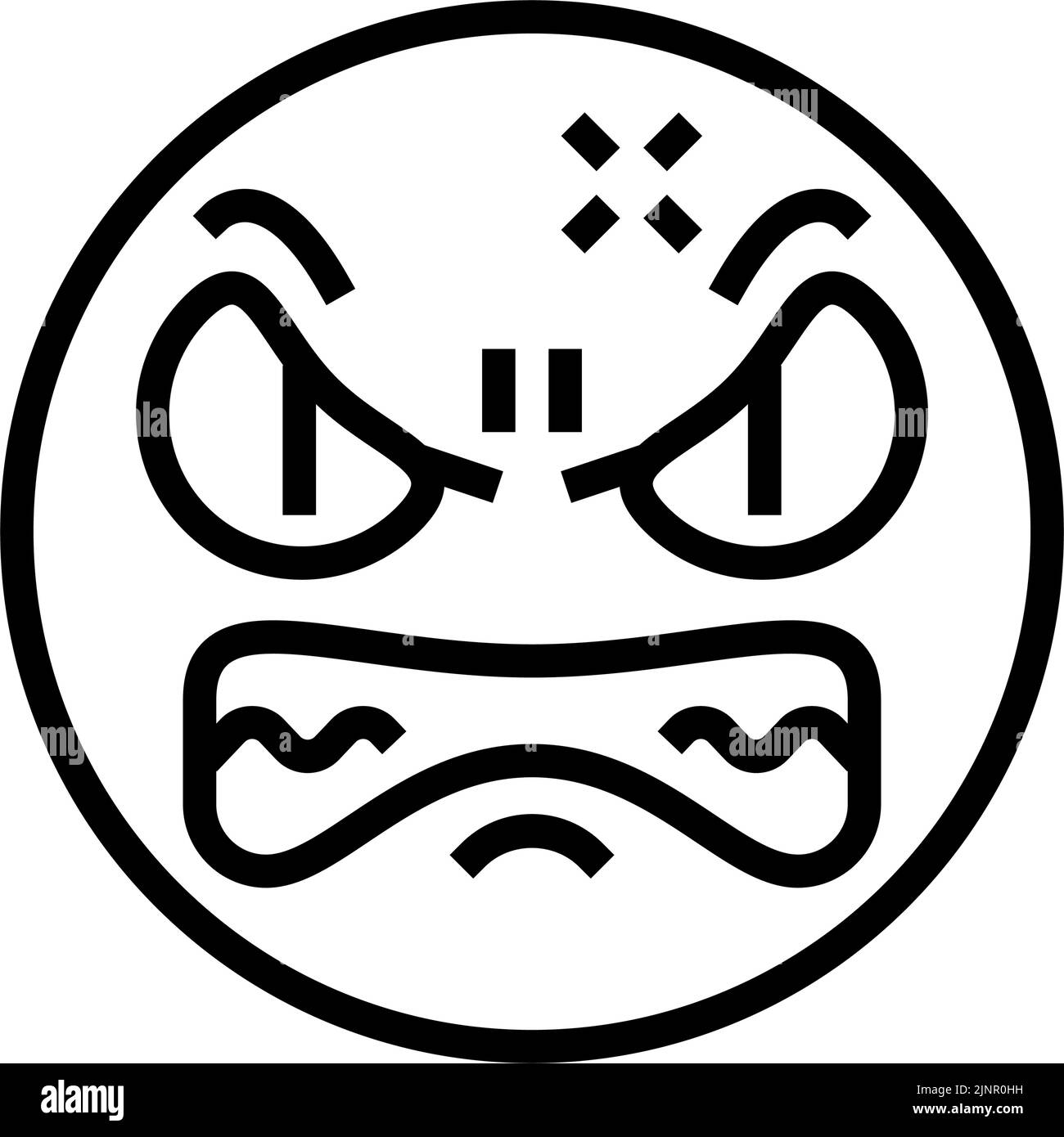 angry emoji line icon vector illustration Stock Vector Image & Art - Alamy