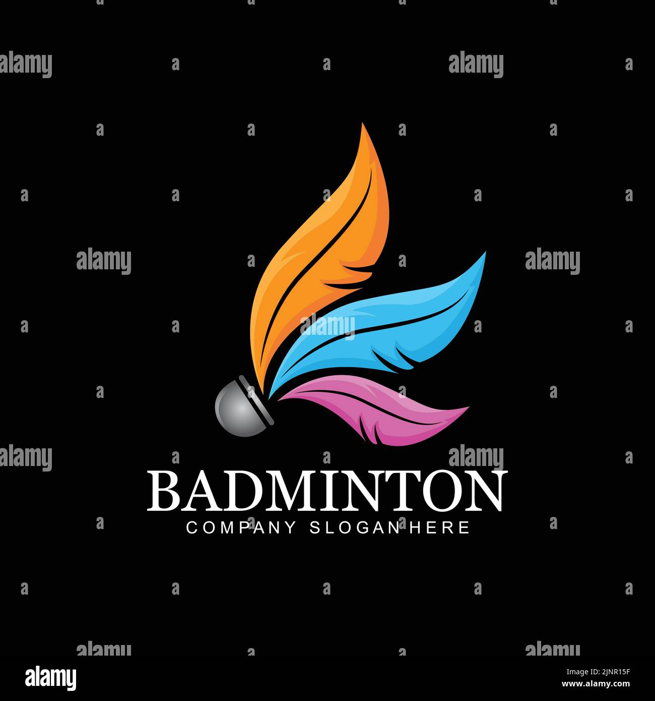 badminton logo icon vector, sports player, using racket, premium retro ...