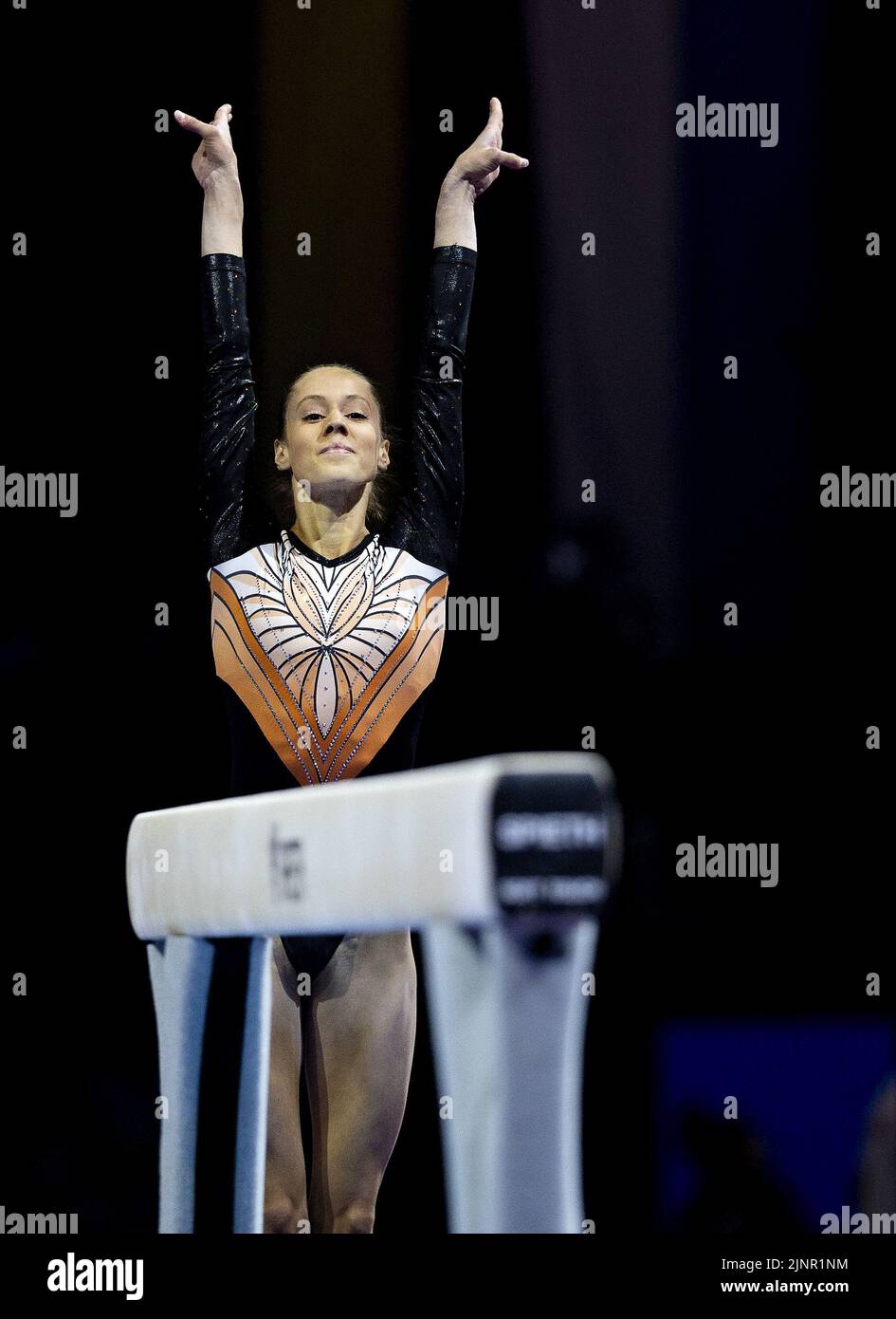 MUNCHEN - Naomi Visser in action during the gymnastics team final (f ...