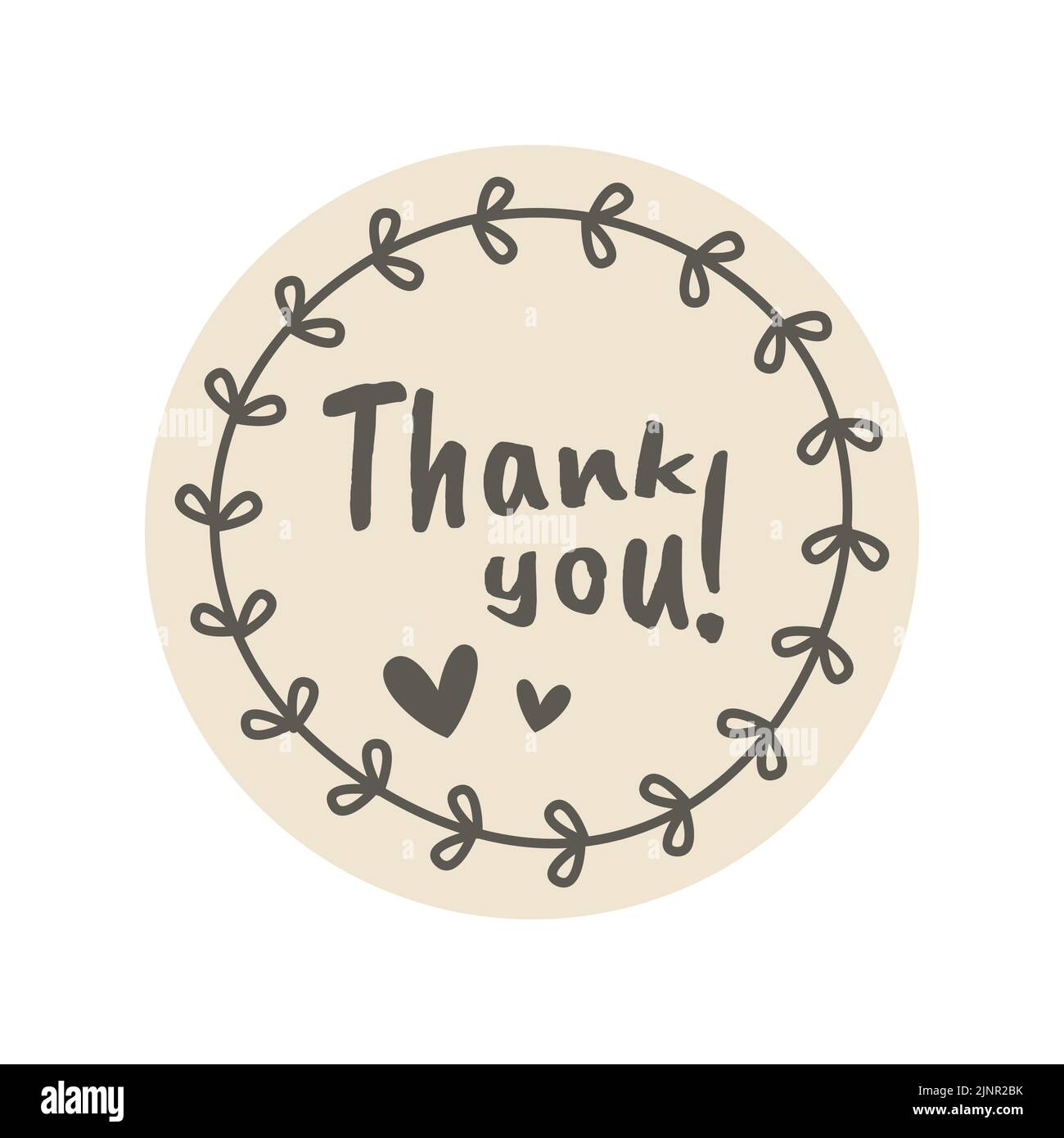 Doodle Thank You Template Black & White Doodle Thank You Stickers