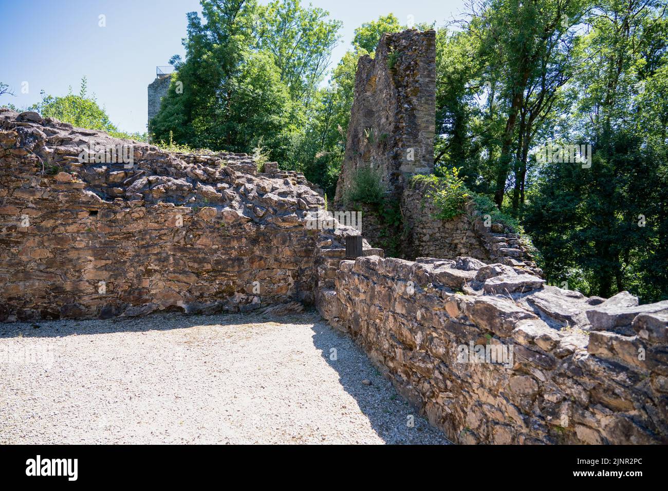 stone-built buildings and structures in a Roman village, Le Bas Castrum ...