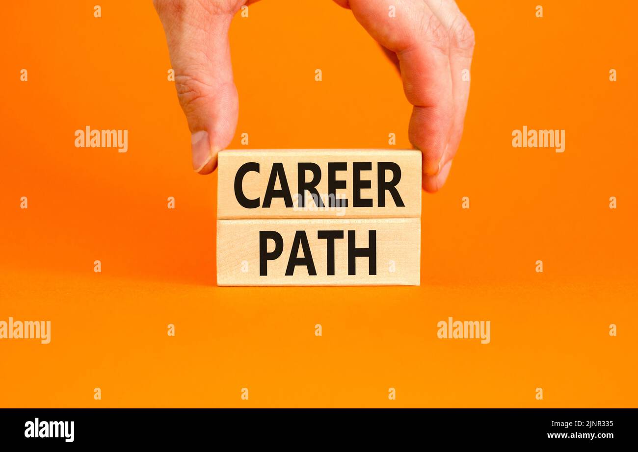 Career path symbol. Concept words Career path on wooden blocks on a ...