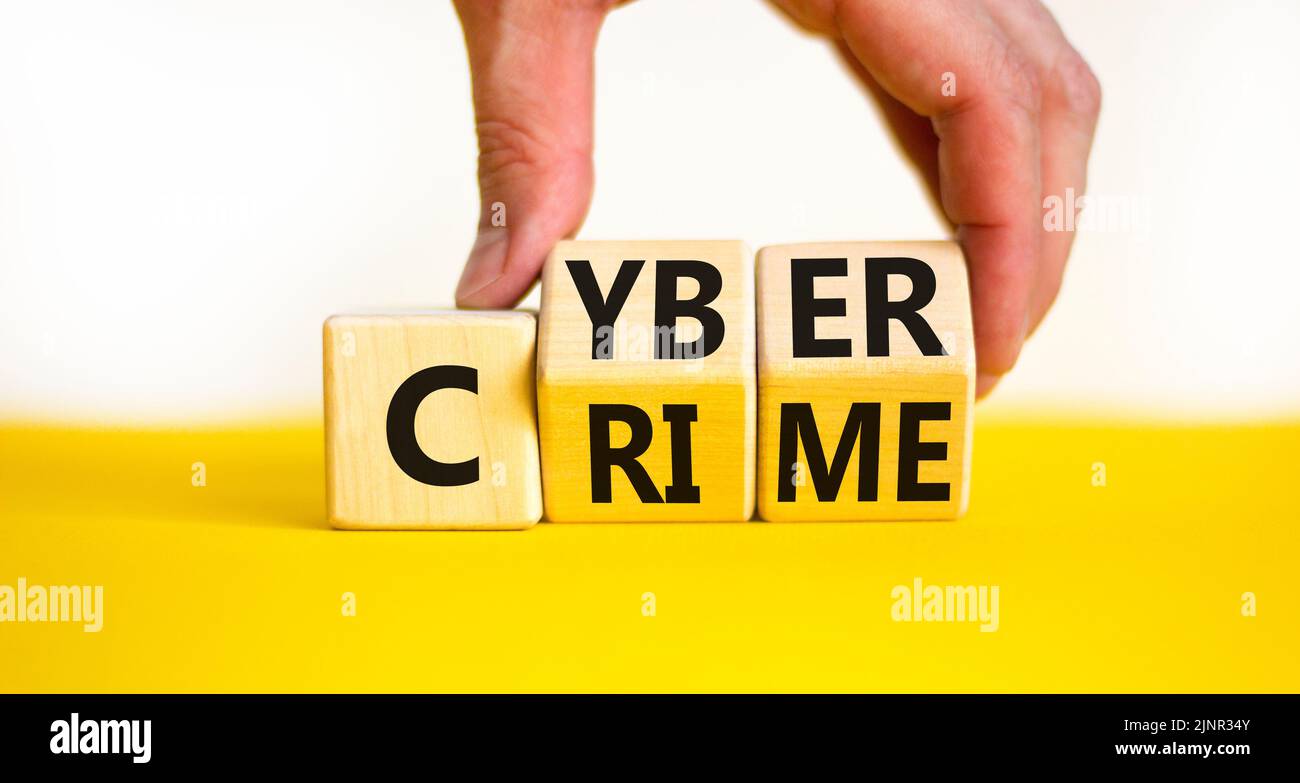 Cyber crime symbol. Concept words Cyber crime on wooden cubes ...
