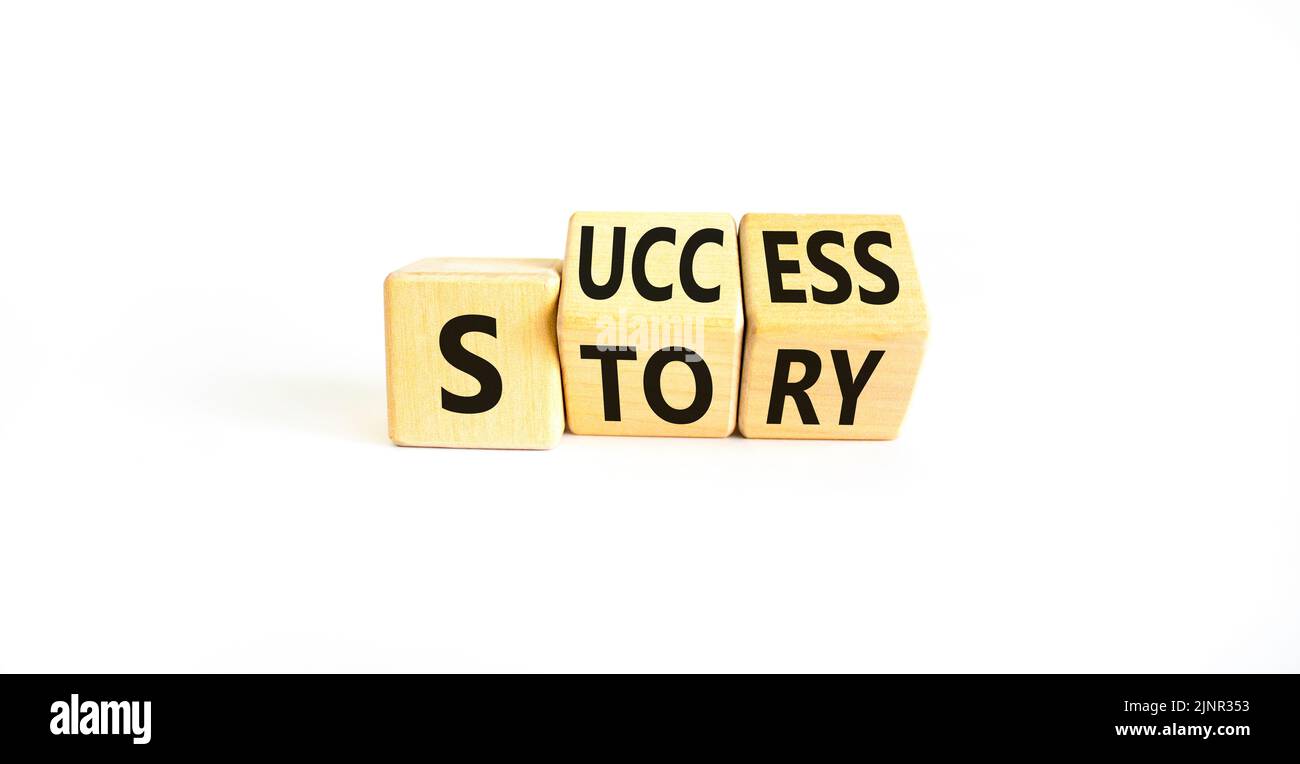 Success story symbol. Concept words Success story on wooden cubes ...