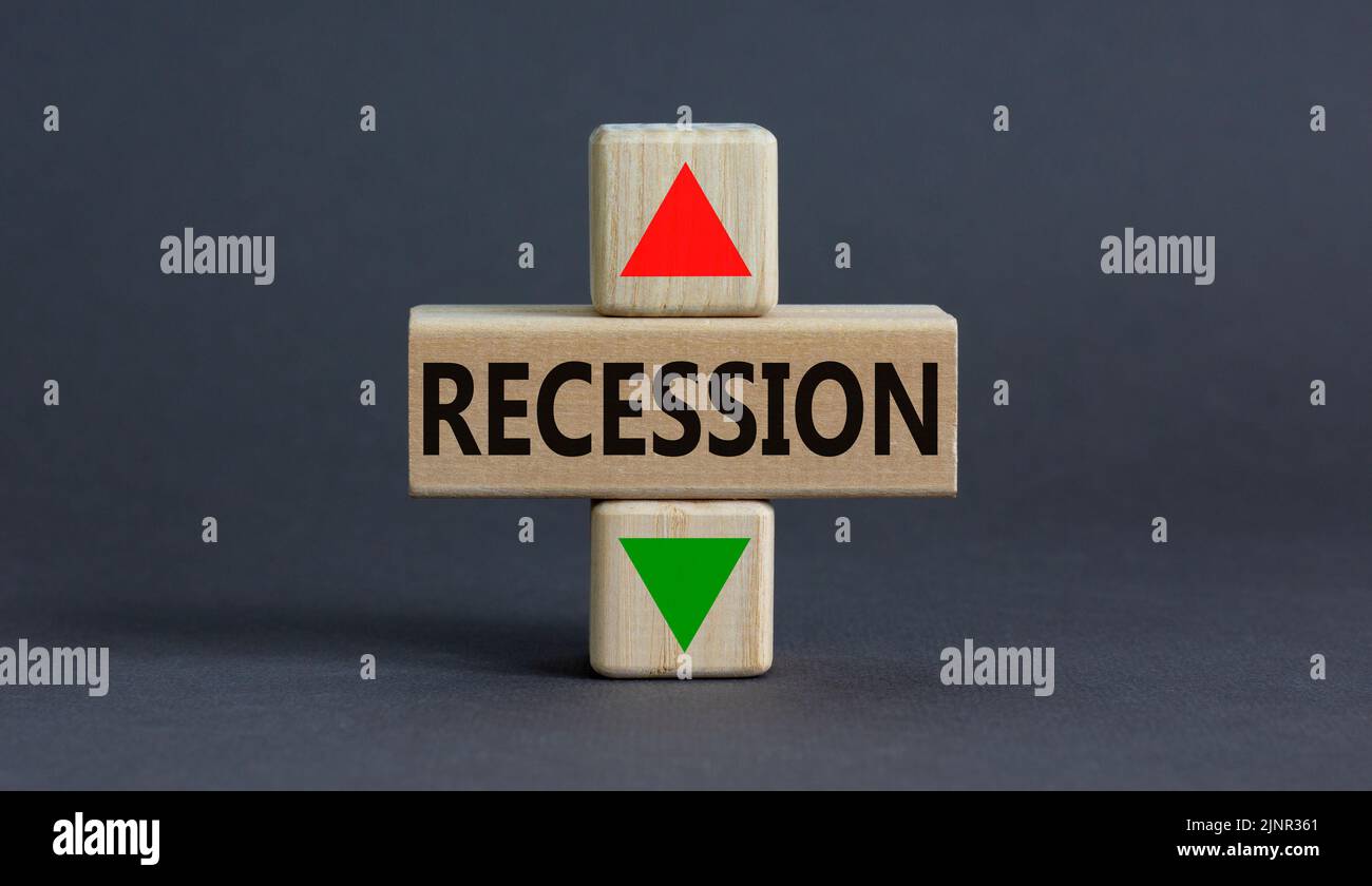 Recession up or down symbol. Concept word Recession and up and down ...