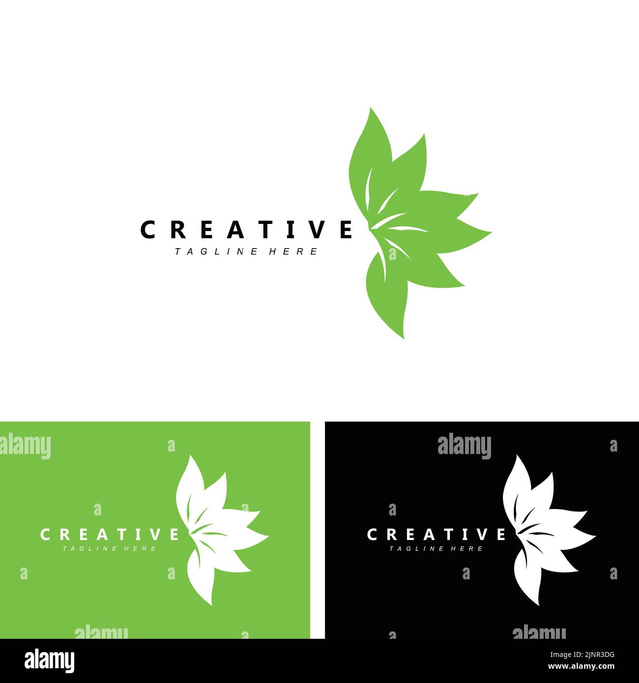 plant and logo design, simple minimalist natural concept, green ...