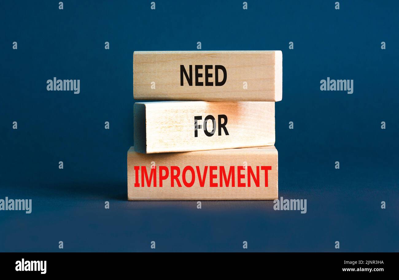 Need for improvement and support symbol. Concept words Need for ...
